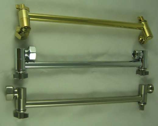 8" or 10" Adjustable Washerless Brass Extension Arms – SuperShowers.com